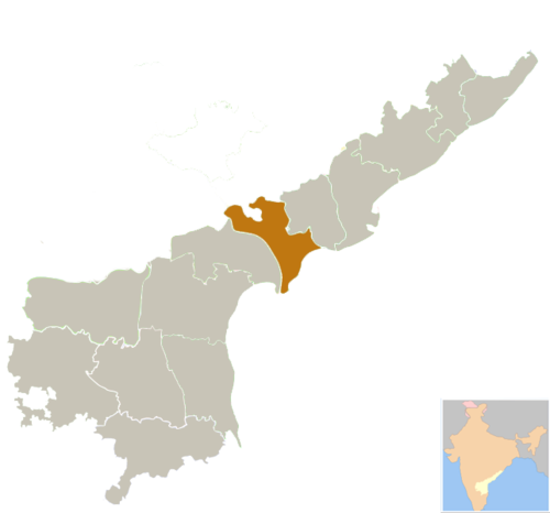 Krishna District Map With Mandals And Villages - Map